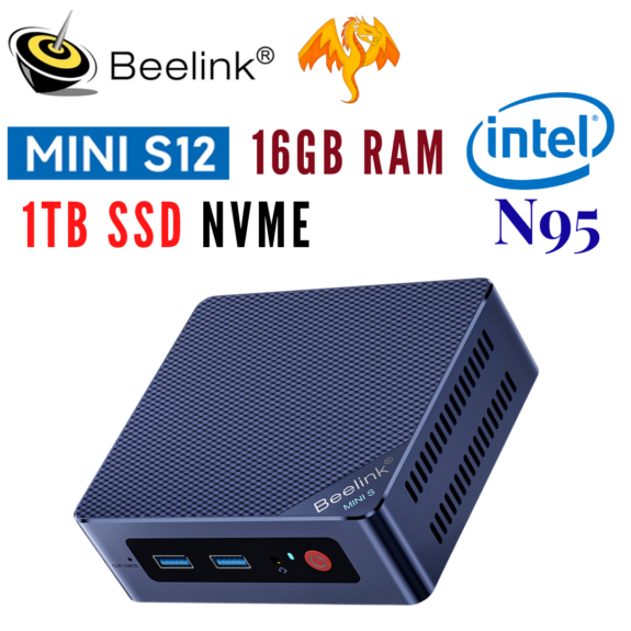 Beelink Mini S12 Intel 12th Gen N95 Windows 11 Mini PC 32GB RAM 1TB SSD ...